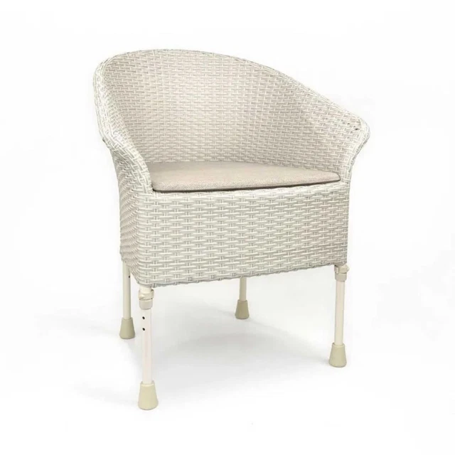 ADJUSTABLE HEIGHT BEDROOM Basket Weave Discreet Commode Chair With ...