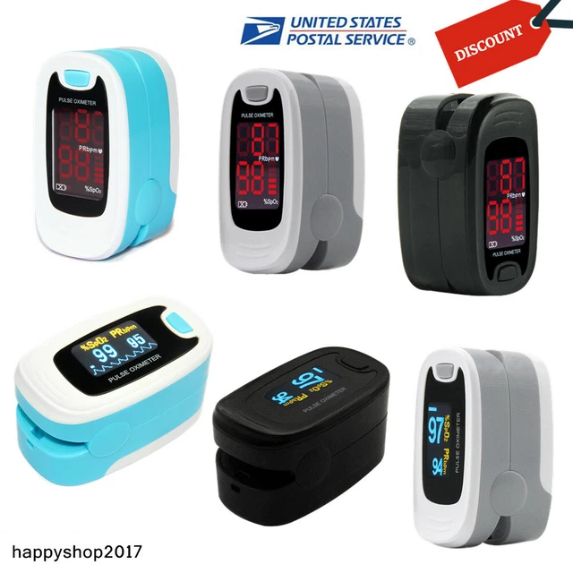 FINGER PULSE OXIMETER Test SpO2 Sensor Heart Rate Meter Blood Oxygen O2 ...