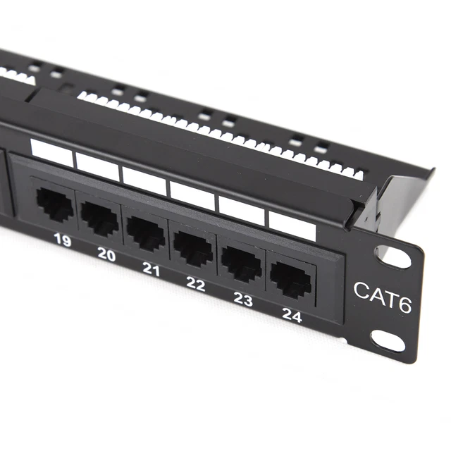 PATCH PANEL CAT6 24 Port RJ45 Gigabit 19 Inch Rack Mountable 1U & Back ...