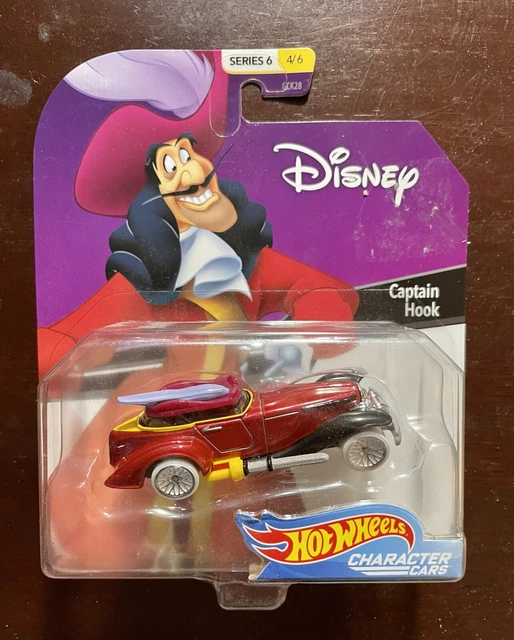 VOITURE DE PERSONNAGE Disney Hot Wheels Captain Hook, série 6, échelle ...