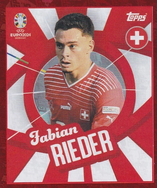 TOPPS UEFA EURO 2024 Sticker Swiss SUI PTW Fabian Rieder Watch Topps ...