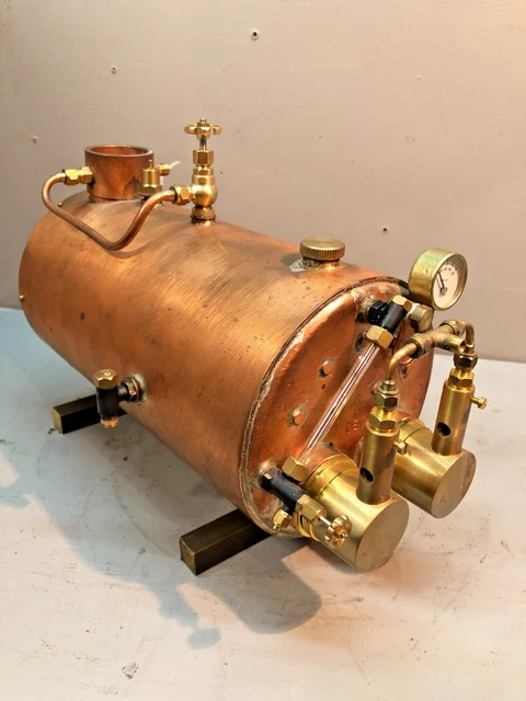 LIVE STEAM COPPER boiler Twin Horizontal marine or Stationary Excellent ...