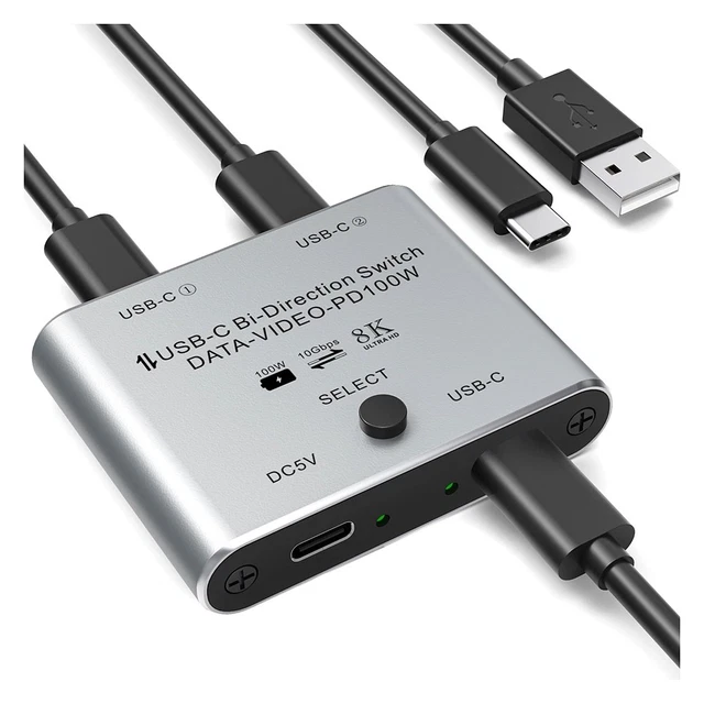 8K USB C Bi-Directional USB-C KVM Switcher Supports 8K 60Hz/4K144Hz ...