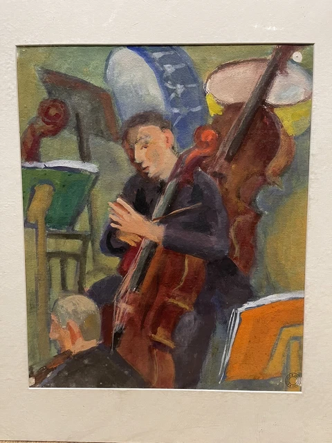 GERARD COCHET ORIGINAL Peinture Aquarelle et Pastel (Contrebassiste ...