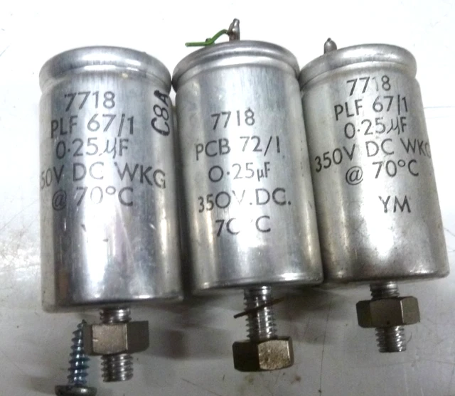 GPO STROWGER 3 0.25 uF CAPACITORS 7718 WITH MOUNTING BOLTS SEE PIX £3. ...