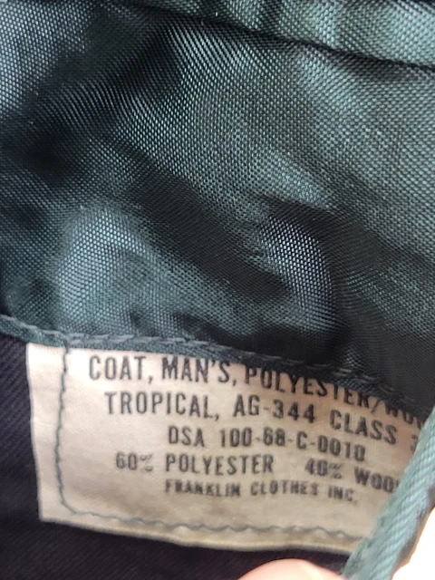 VTG US ARMY Airborne Uniform Jacket Coat Officer Tropical AG-344 Men's ...