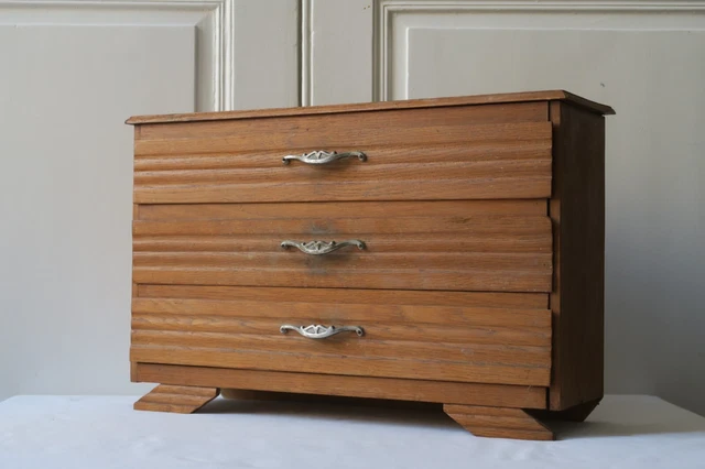 MEUBLE DE POUPÉE ancien - Commode en bois Art Déco EUR 70,00 - PicClick FR