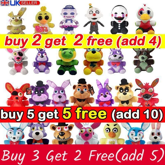 FNAF PLUSHIES FIVE Nights at Freddy's Plush Doll Toy Bear Foxy Sundrop ...