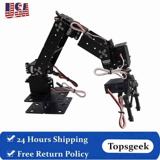 ALUMINIUM ROBOT 6DOF Arm Mechanical Robotic Arm Clamp Claw Mount Kit ...