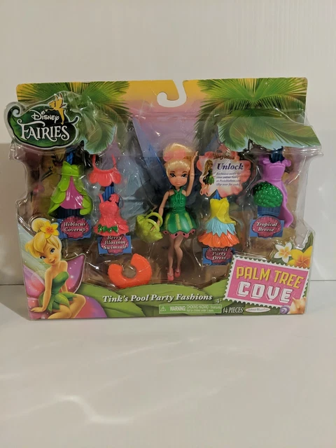 DISNEY FAIRIES TINK'S Pool Party Fashions Palm Tree Cove Playset ...