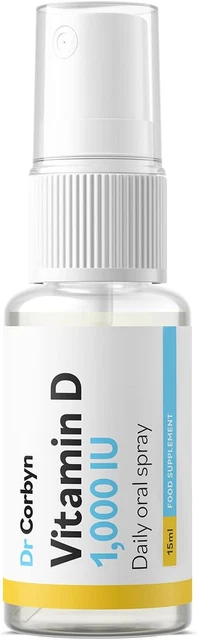 DR CORBYN VITAMIN D3 1,000 IU Spray - 15Ml | Daily Oral Spray Providing ...