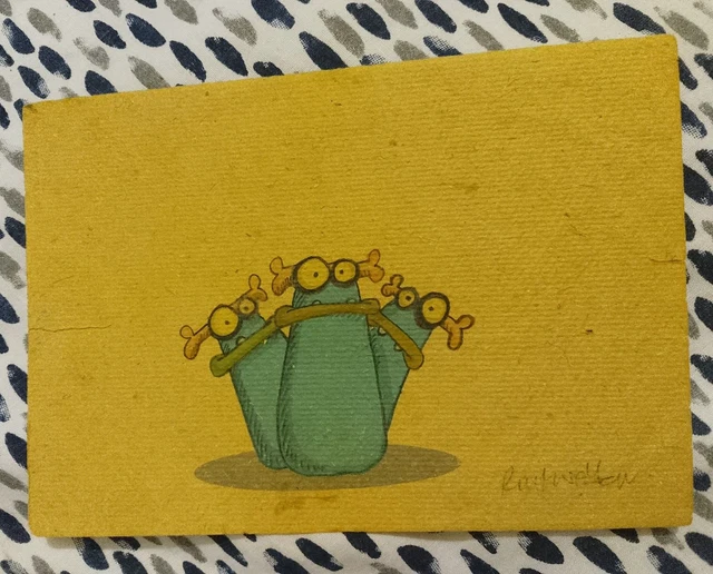 AARDMAN RICHARD WEBBER (Waaber) Purple and Brown RARE Artwork Painting ...