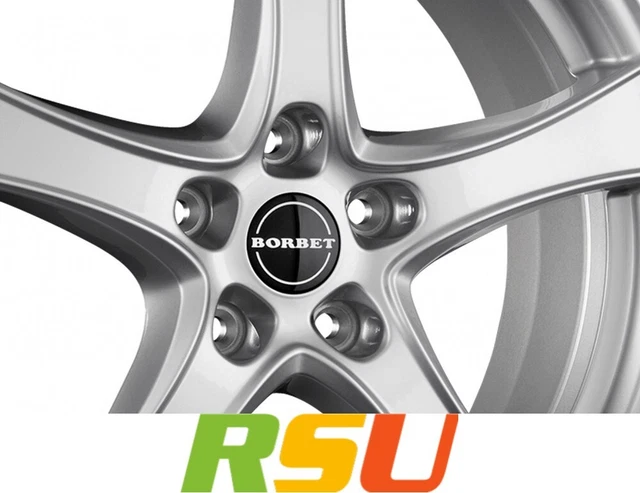 BORBET F2 BRILLIANT silver 6x16" ET38 LK5 100 ML 64 Alufelgen 16 Zoll ...