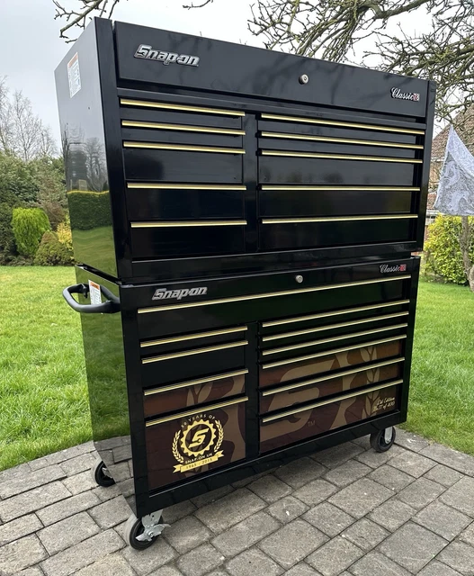 SNAP ON TOOL box 55” stack and Roll Cab 50 year Anniversary black with ...