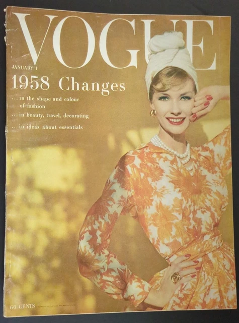 VOGUE JANUARY 1, 1958 Fashion Magazine JESSICA FORD by Leombruno-Bodi ...