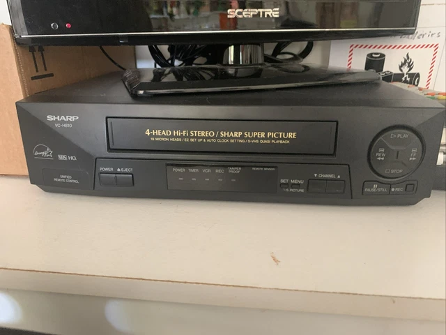 SHARP VHS PLAYER &Disney Tapes & Tape Rewinder - Cables & 20 Disney Vhs ...