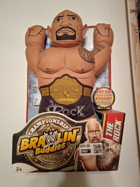 WWE BRAWLIN BUDDIES Dwayne The Rock Johnson Plush No Sound 2013 $30.00 ...