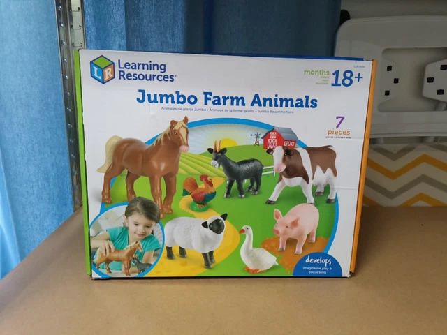 LEARNING RESOURCES JUMBO Farm Animals Imaginative Play Social Skills 18 ...