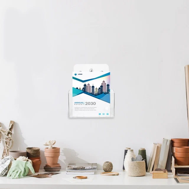 PAMPHLET HOLDER WALL Mount Office Magazine Display Rack Organizer $43. ...