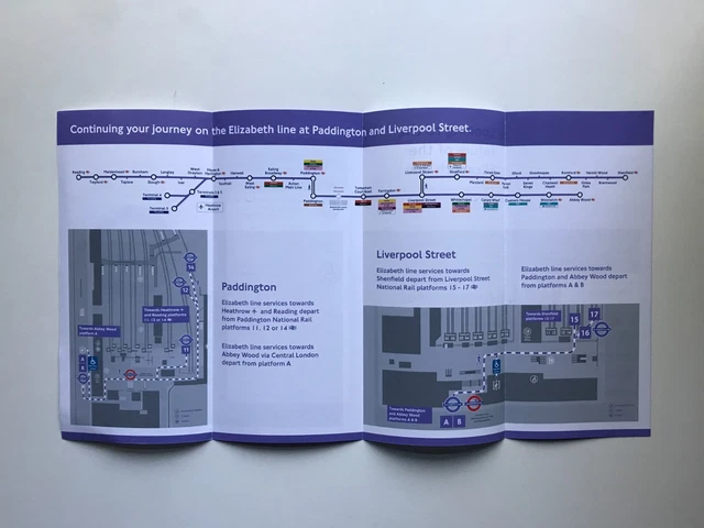 ELIZABETH LINE CROSSRAIL Map 2022 Transport for London Underground EUR ...