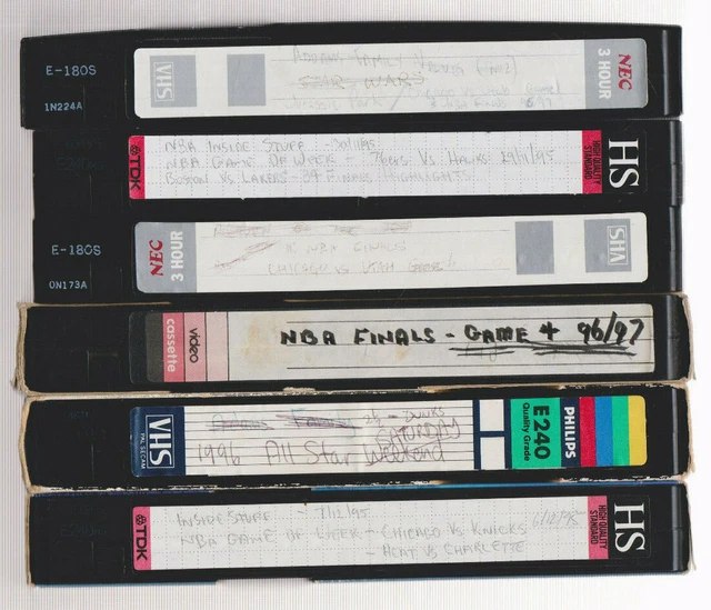 VHS VIDEO TAPES Recorded Off TV 1995 1996 1997 1998 NBA Basketball Game ...