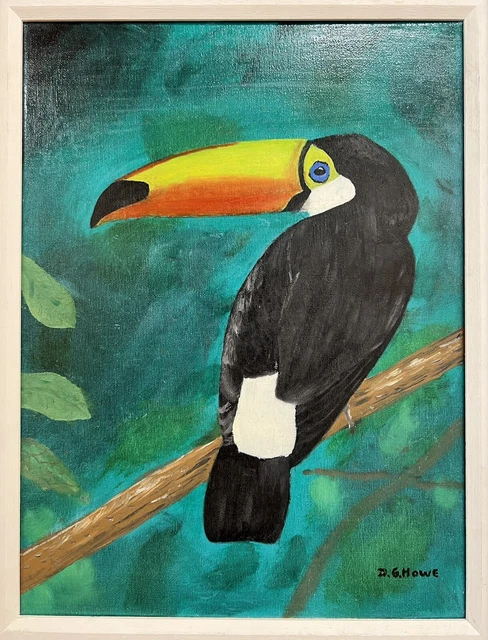 ORIGINAL IRISH ART Oil On Canvas Painting Of Guinness Toucan By D G ...