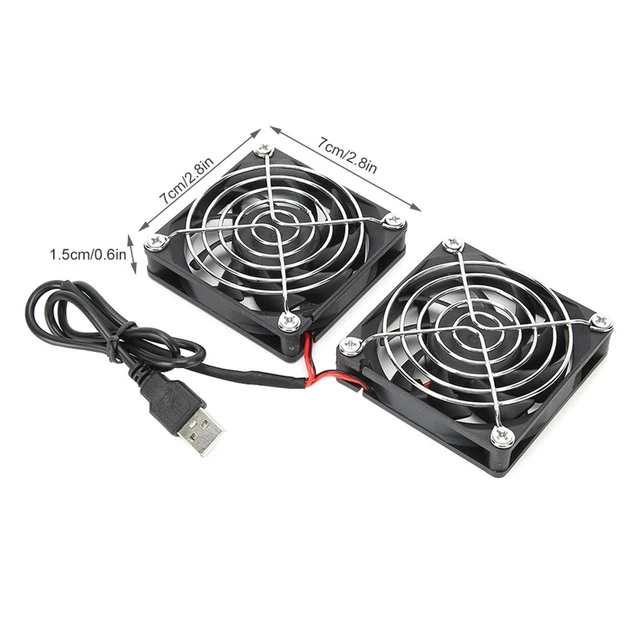 5V USB POWER Cooling Dual Fan Router Heat Dissipation Cooler For ...