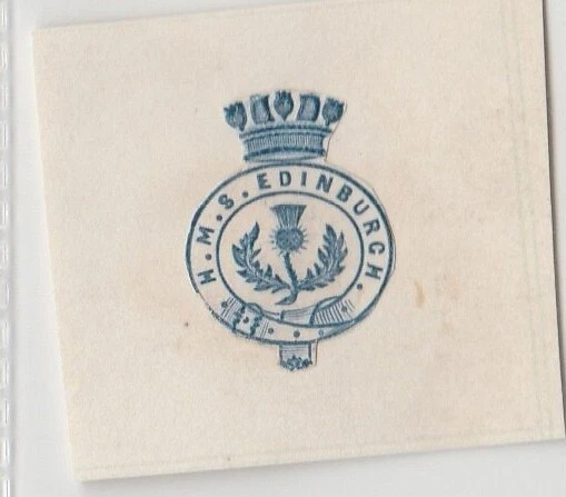HMS EDINBURGH ROYAL Navy Rare Vintage British Military Paper Crest EUR ...