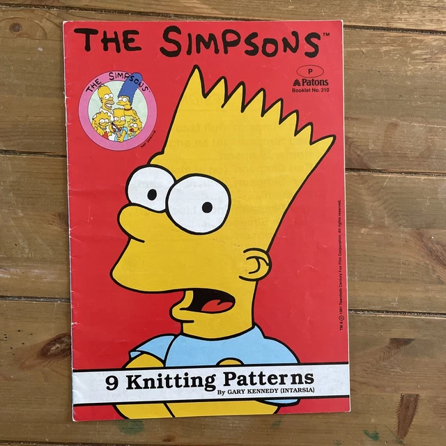 THE SIMPSONS PATONS Knitting Patterns Vintage 1991 Adults Kids Bart ...