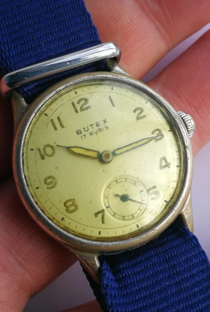 WW2 WATCH BUTEX Military VERY RARE KURT FRERES cal. KF320 Swiss Made ...