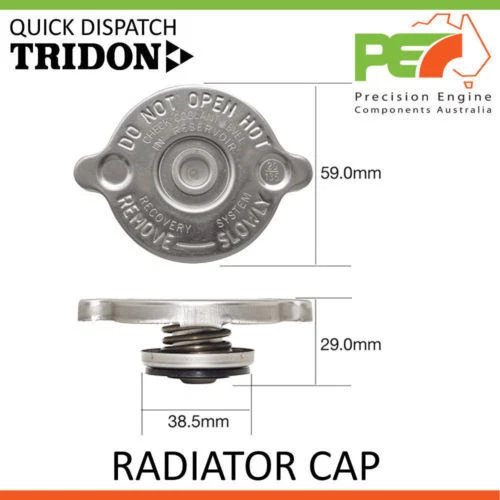 TRIDON RADIATOR CAP To Suit Toyota Hilux (Diesel) LN40 - LN55 2.2L L ...
