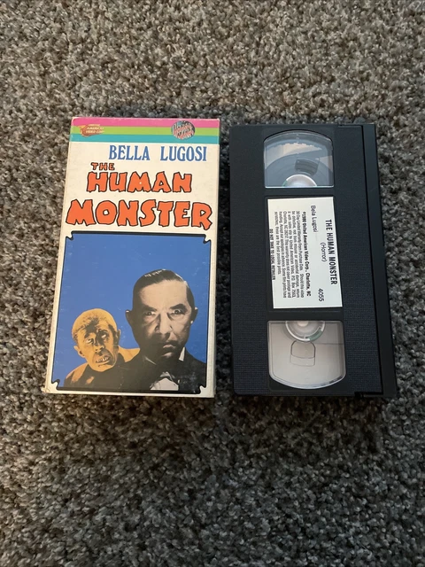 THE HUMAN MONSTER - VHS Bella Lugosi Horror Mania 1986 RARE Tested Nice ...