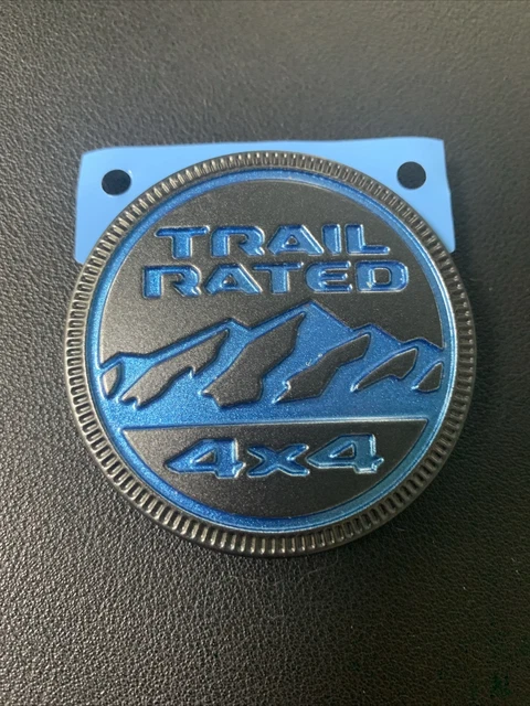 JEEP TRAIL RATED 4X4 Blue/Black Wrangler Gladiator Badge Emblem, OEM ...