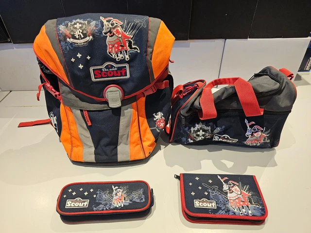 SCOUT SCHULRANZEN SET Ritter, Sporttasche, Federtasche Schlamperbox ...