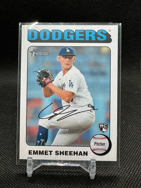 2024 TOPPS HERITAGE BORDURE BLANCHE SP Emmet Sheehan ROOKIE #187 - LA ...