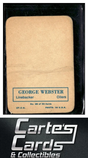 GEORGE WEBSTER 1970 Topps brillant #26 Houston Oilers EUR 2,12 ...