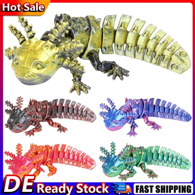 3D PRINTED AXOLOTL Toy Articulated Mechanical Axolotl Figurine Gift ...