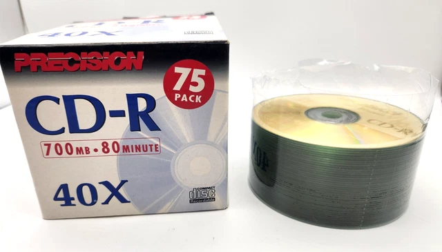 PRECISION CD-R 40X 80 min 700 mb Open Box 40 Count blank discs $6.99 ...