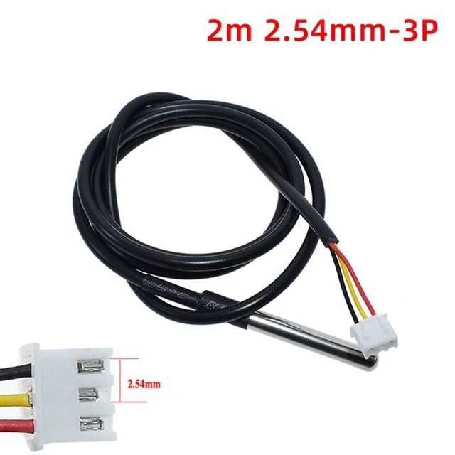 DS18B20 XH2.54-3P TEMPERATURFÜHLER Temperatursensor Edelstahlgehäuse ...