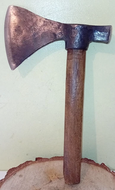 OUTIL ANCIEN BEL AXE Hache Hachette Bucheron OLD TOOL Acier forgé gravé ...