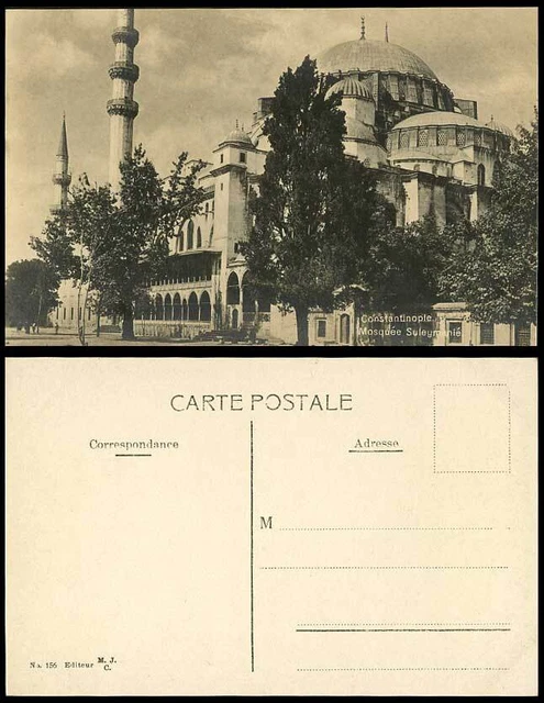 TURKEY OLD POSTCARD Constantinople MOSQUE SULEYMANIE Mosquee Street ...