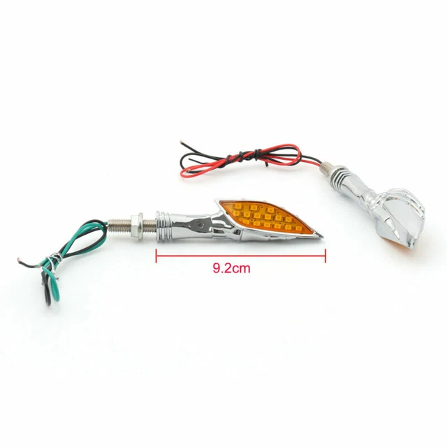 UNIVERSAL MOTO CHROME Skeleton Hand LED Clignotants Blinker Indicator ...
