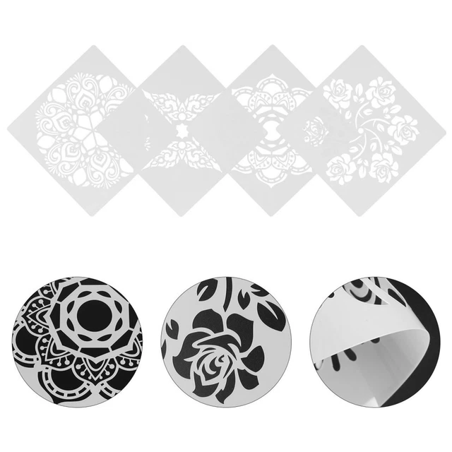 8 SHEETS SPRAY Painting Template Plastic Wall Floor Stencil Hollow DIY ...