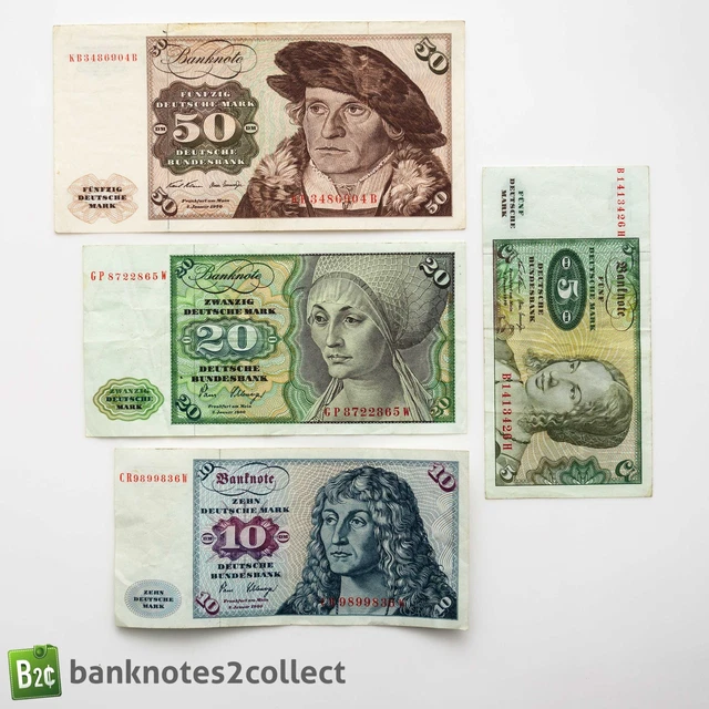 GERMANY: SET OF 4 German Mark Banknotes. £41.00 - PicClick UK