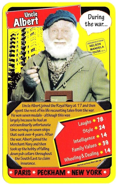 UNCLE ALBERT - Only Fools And Horses, Rare Top Trumps - Specials Card ...
