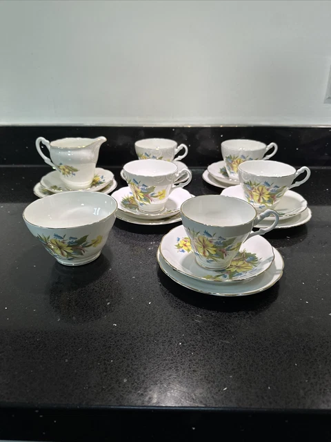 ROYAL STUART FINE Bone China Tea Set 19 Piece Floral Design £24.99 ...