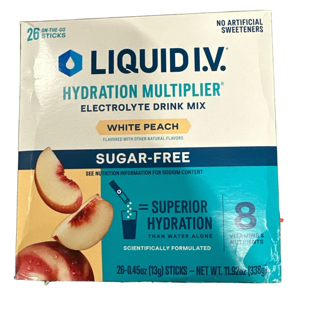 LIQUID IV HYDRATION Multiplier Electrolyte Sugar Free Drink Mix 26 ...