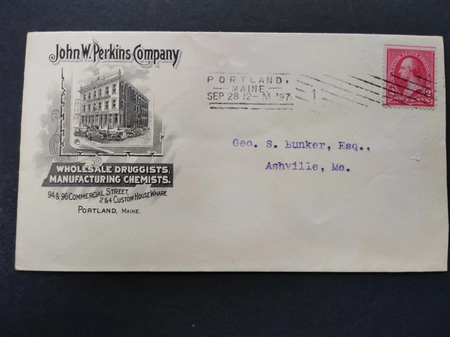 MAINE: PORTLAND 1897 Perkins Drug Store Building Illustrated ...