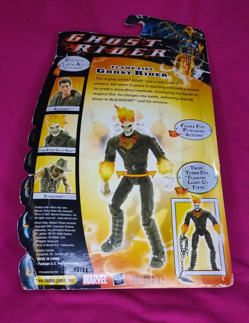 GHOST RIDER FLAME Fist W Luz puños Figura De Acción 2007 Marvel ...