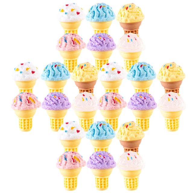 24PCS MINIATURE FOOD Ice Cream Model Resin Mini Pretend Foods Play ...